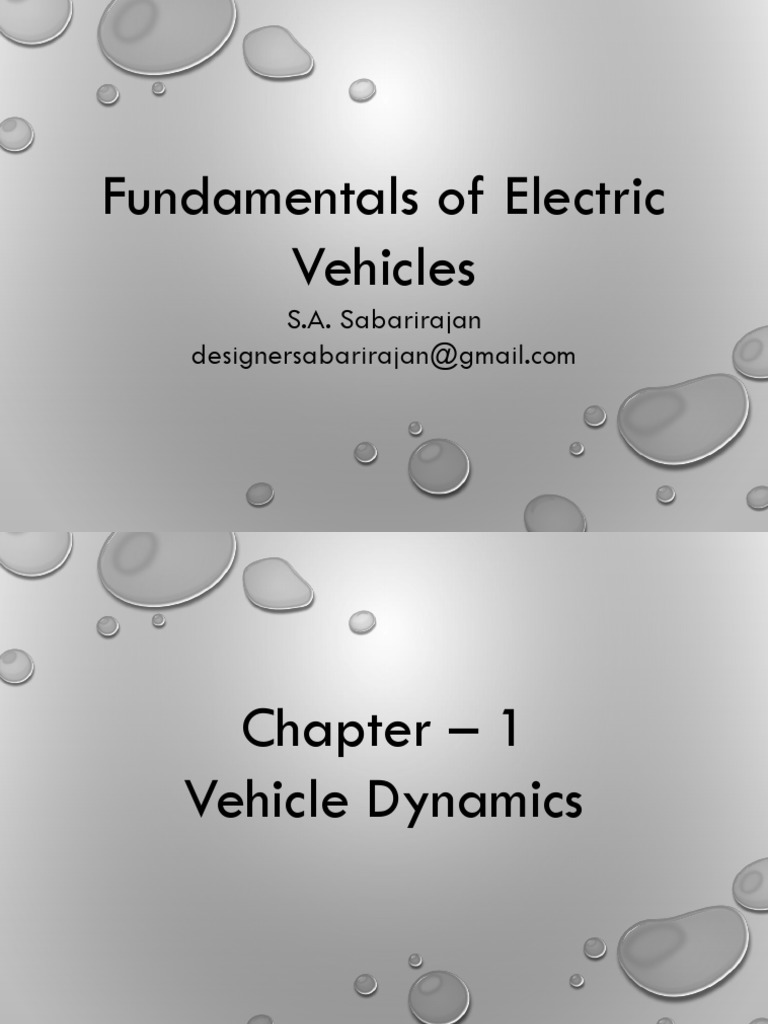 Fundamentals of Electric Vehicles: S.A. Sabarirajan | PDF | Electric ...