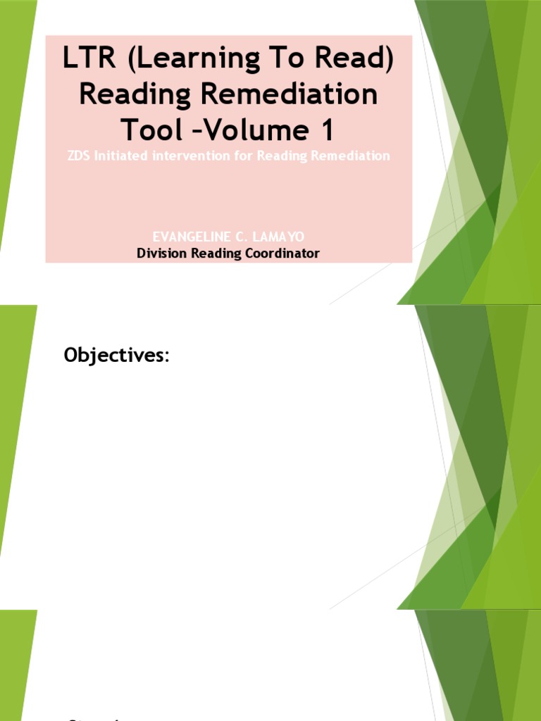 LTR (Learning To Read) Reading Remediation Tool - Volume 1 | PDF ...