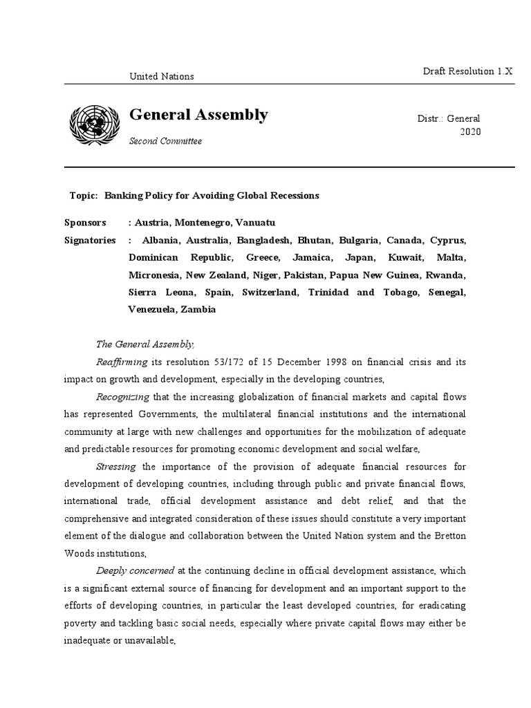 Draft Resolution Template | PDF | International Monetary Fund | Banks