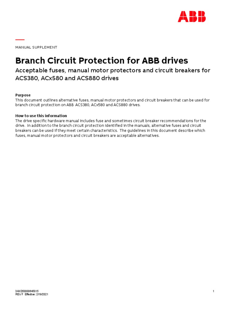 Branch Circuit Protection For ABB Drives | Download Free PDF | Fuse ...