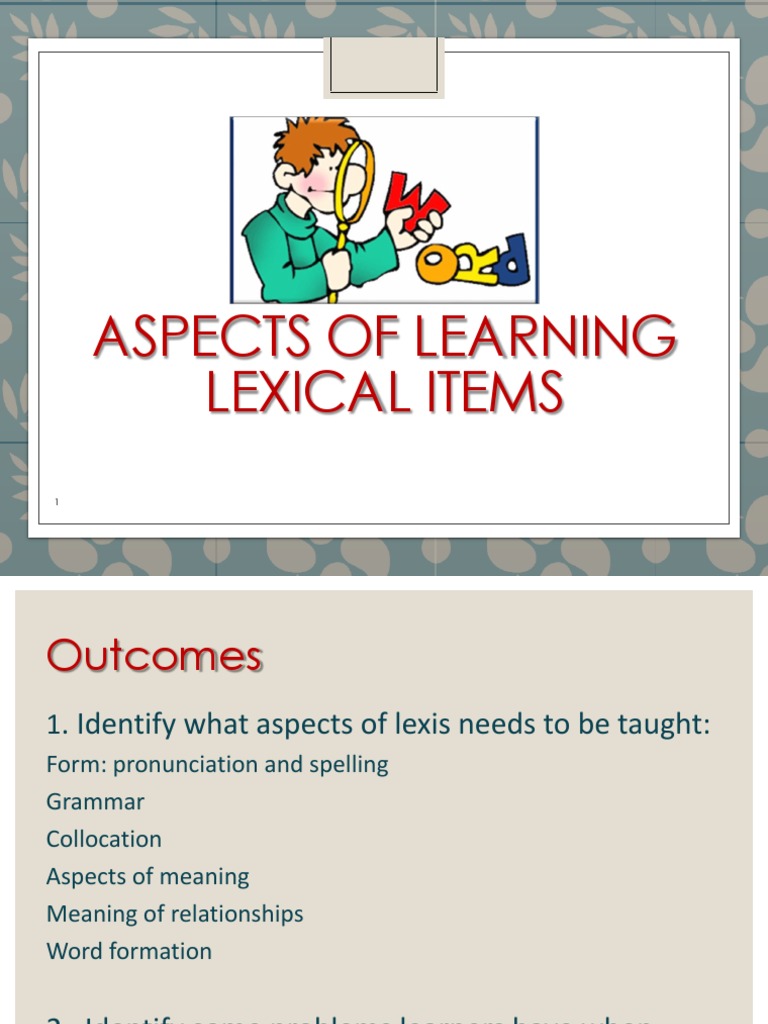 Key Aspects of Teaching Lexical Items | PDF | Word | English Language