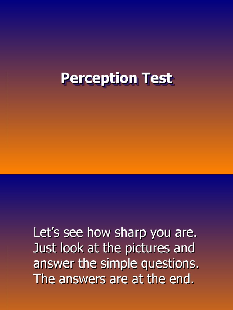 Perception Test Questions and Answers | PDF | Self-Improvement | Lifestyle