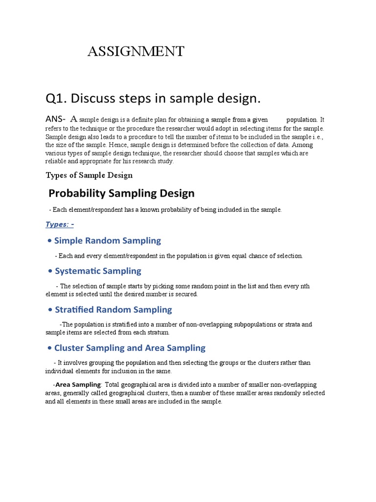 An In-Depth Look at Steps in Sample Design and a Comparison of Census ...