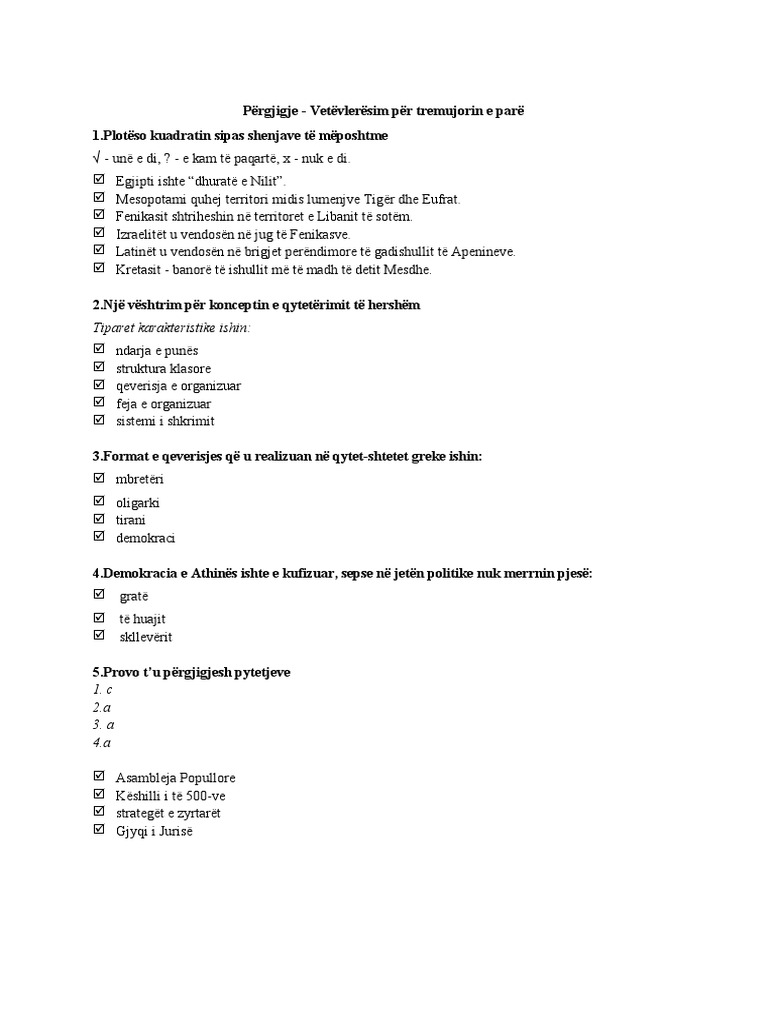HISTORIA 6 Modele Testesh | PDF