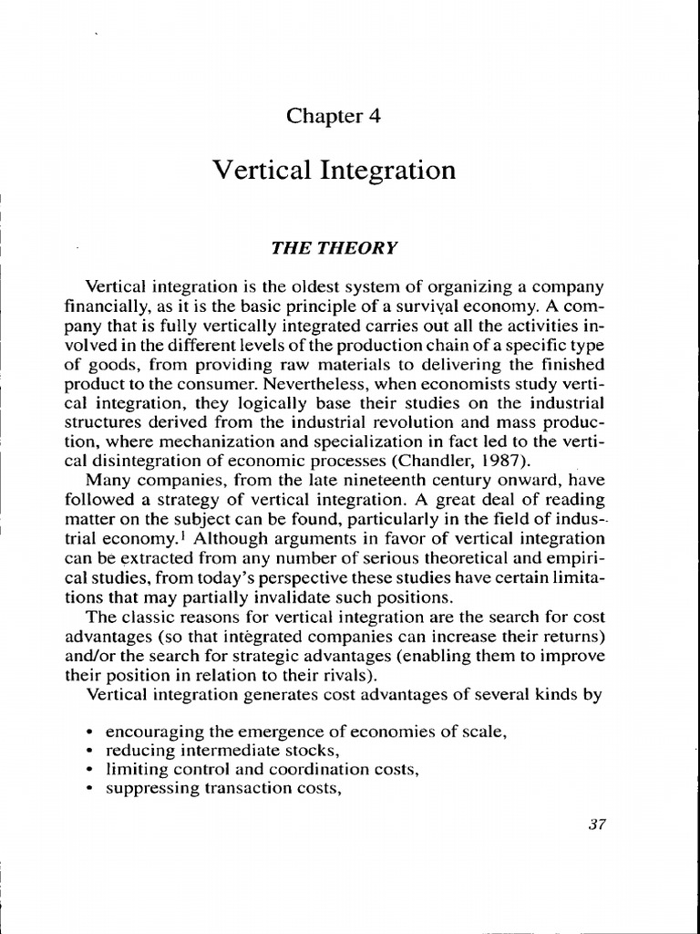 Vertical Integration Insights | PDF | Tourism | Supply Chain