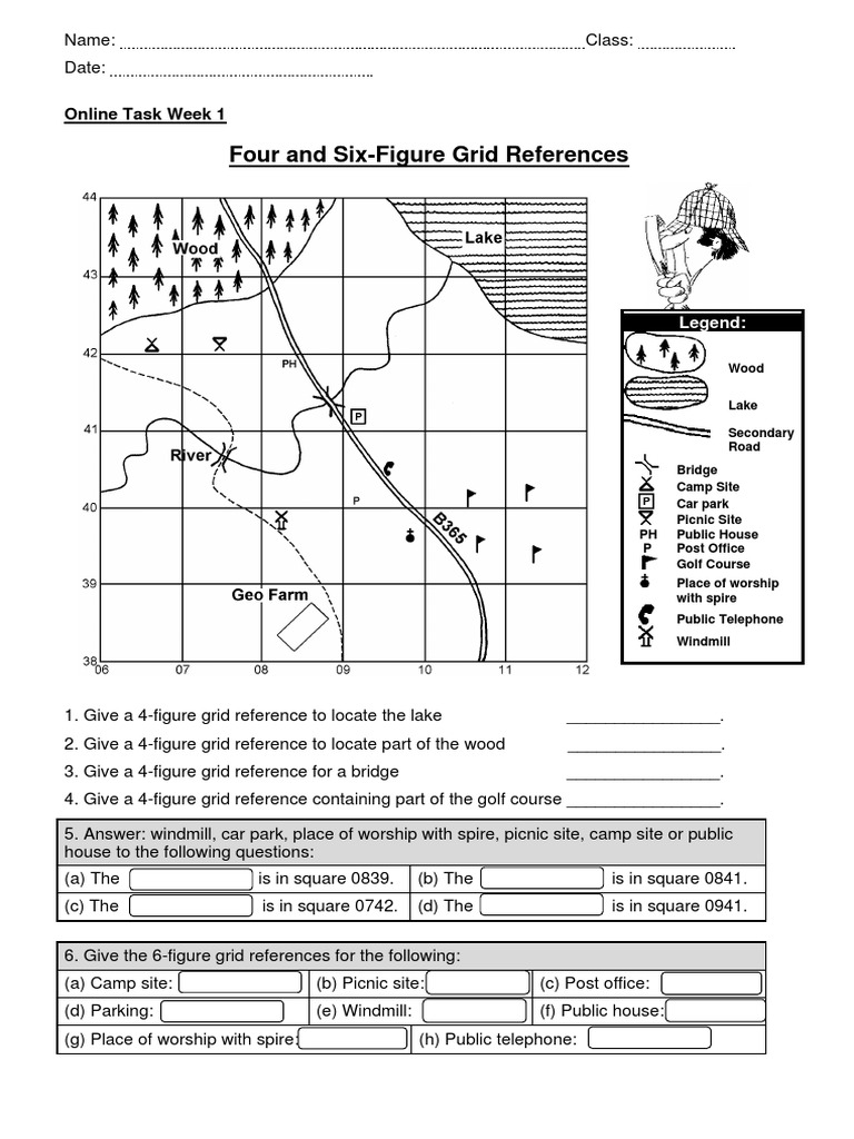 Four-And-Six Figure Grid References Online WS | PDF