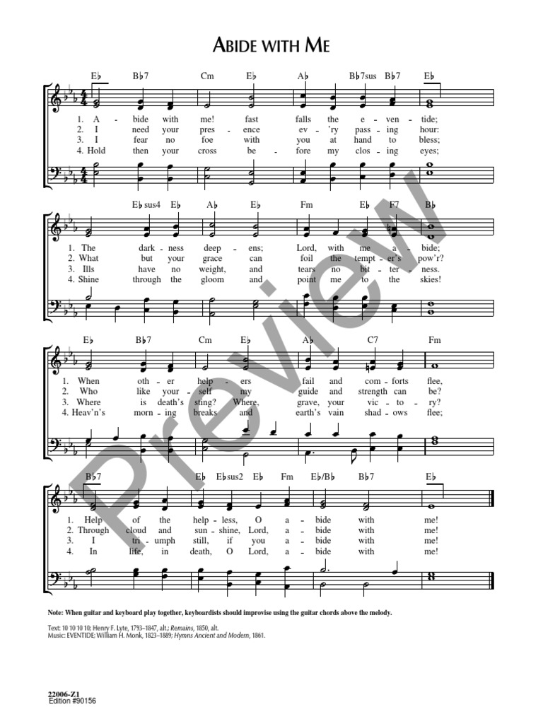Abide With Me | PDF | Christian Songs | Church Music