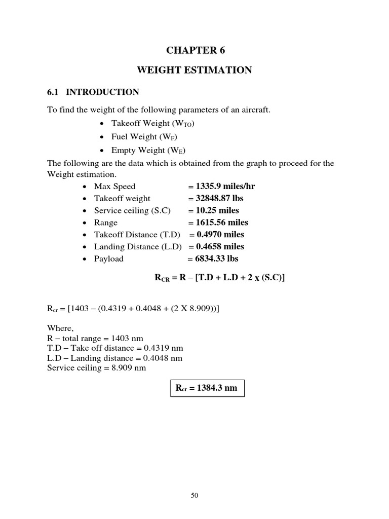 Sample Adp 1 Report Weight Estimation | PDF | Payload | Aerospace