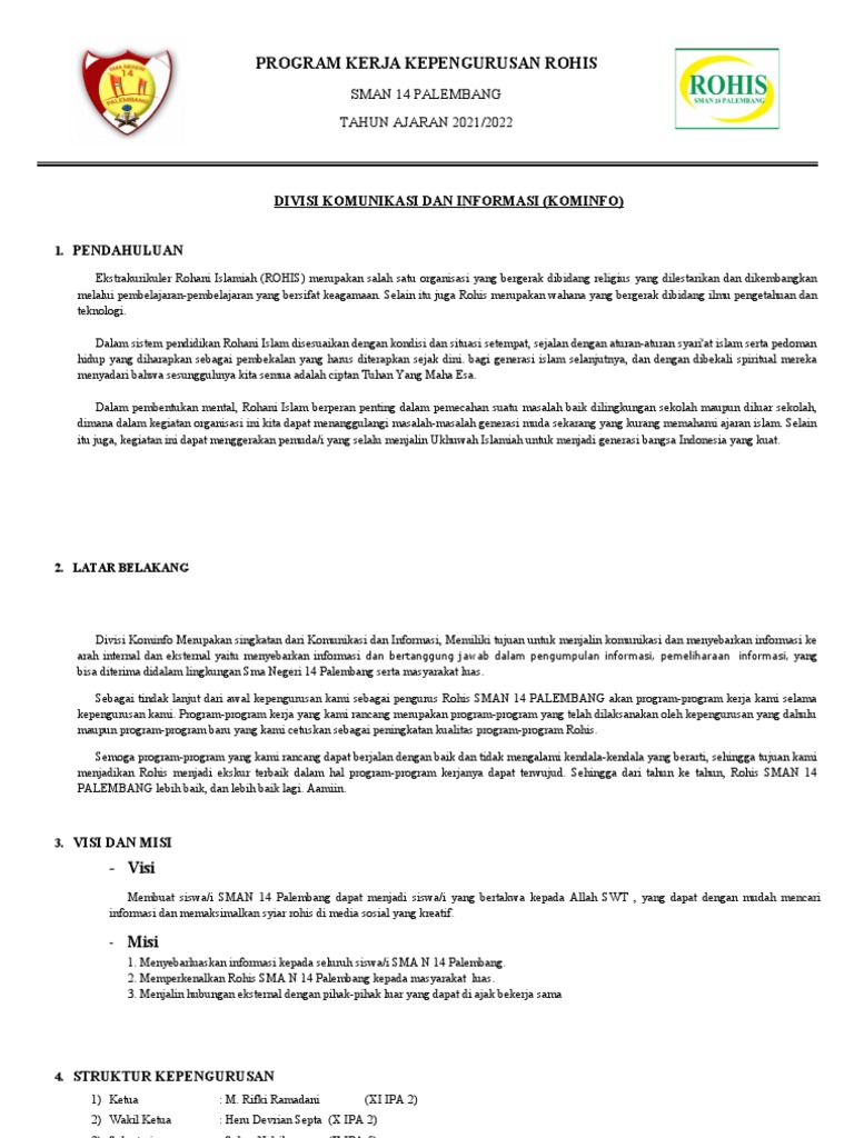 Proker Rohis 2021-20221 | PDF