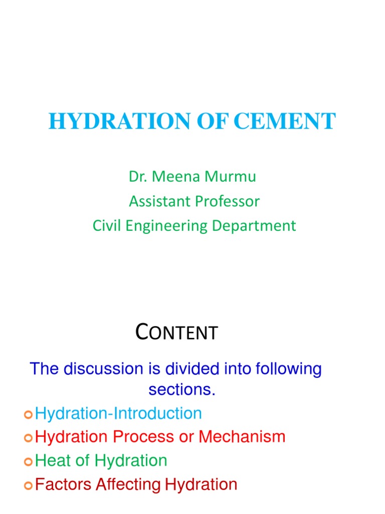 Hydration of Cement | PDF | Cement | Concrete