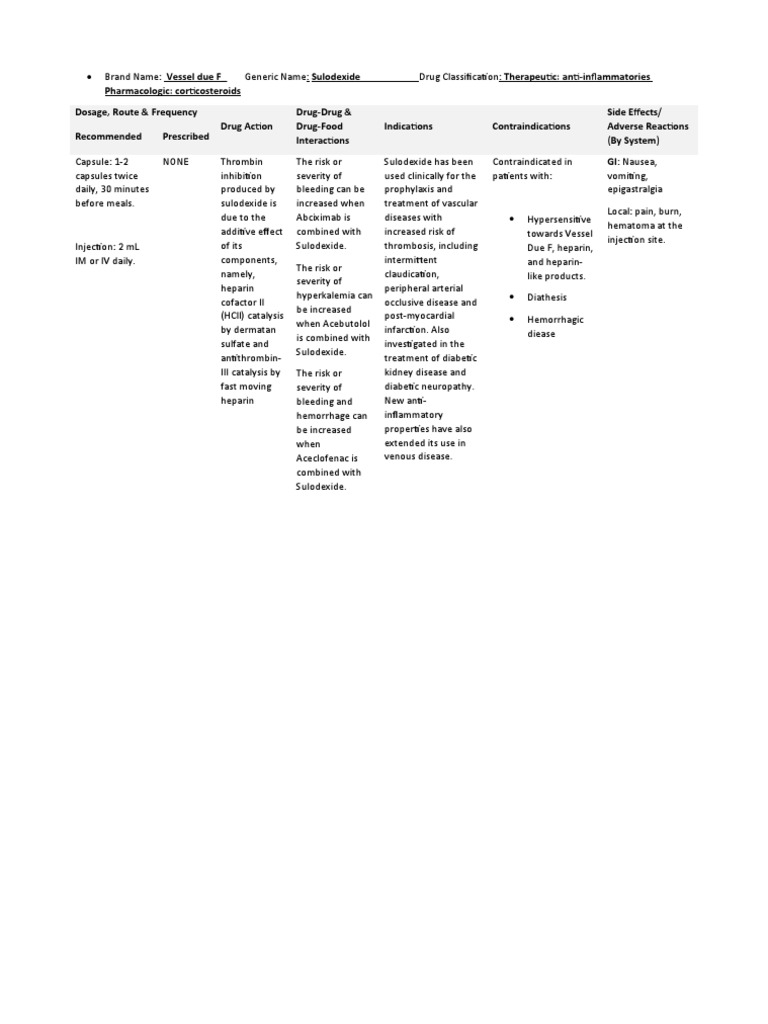 Drug Study Sulodexide | PDF | Thrombosis | Drugs