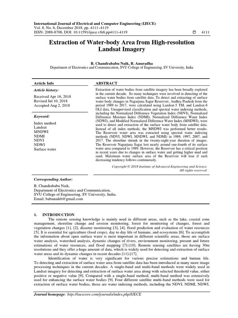 Extraction of Water-Body Area From High-Resolution | PDF | Accuracy And ...