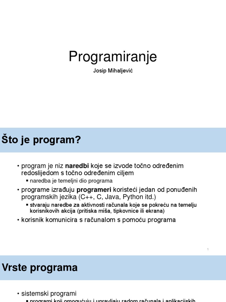 Programiranje (Teorija) | PDF