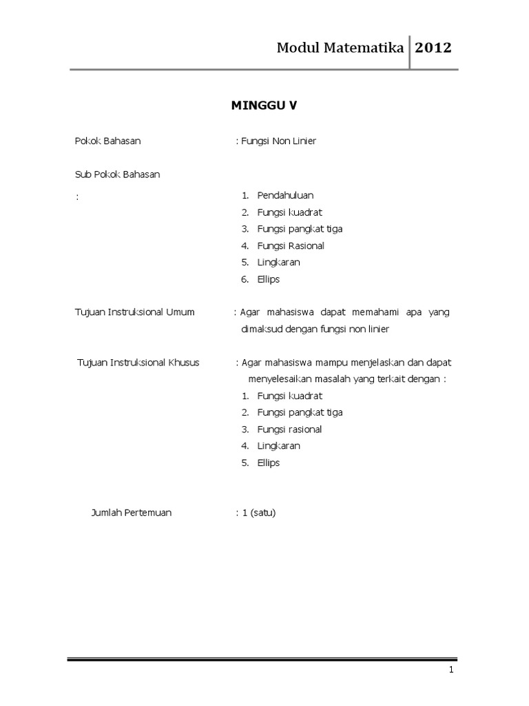 Funsi Non Linier | PDF