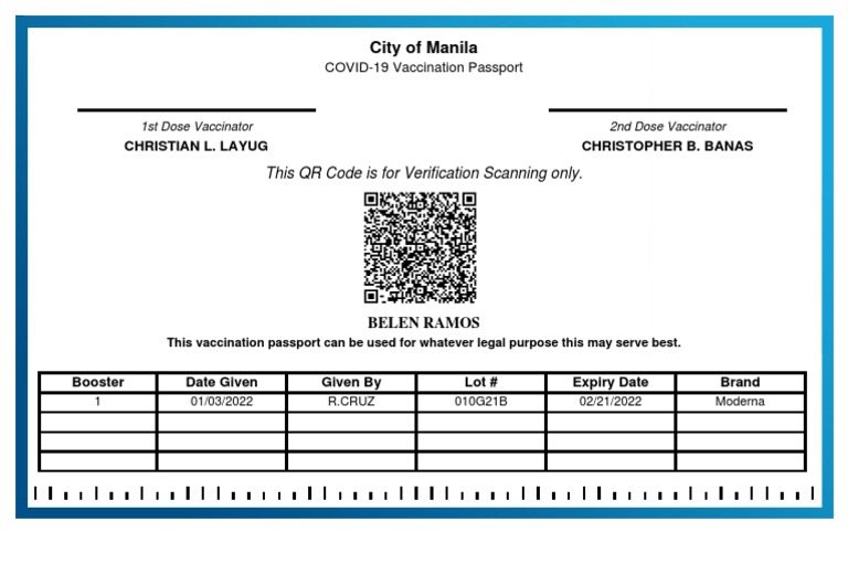 City of Manila: This QR Code Is For Verification Scanning Only | PDF