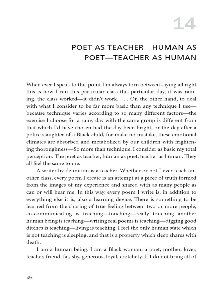 Audre Lorde Poet Teacher | PDF | Poetry | Dream