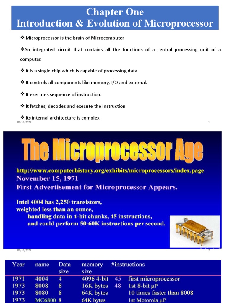 Chapter One Introduction & Evolution of Microprocessor | PDF | Central ...