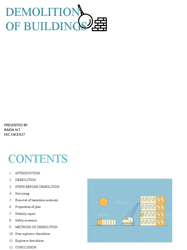 Demolition of Building | PDF | Demolition | Civil Engineering