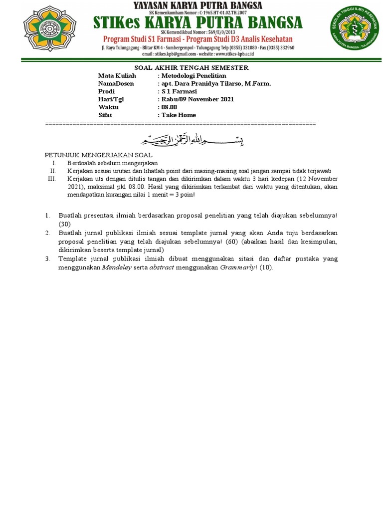 Soal Uas Metpen 21-22 | PDF