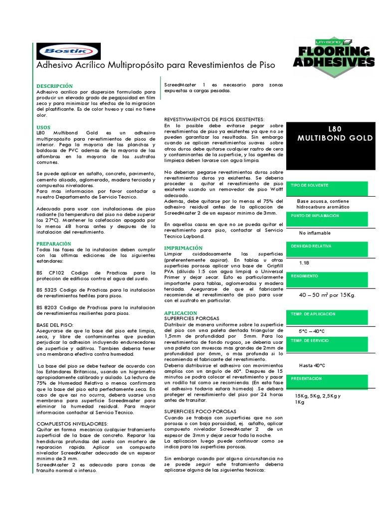 HDS Multibond Gold Ficha Técnica | PDF | Agua | Pintura acrilica
