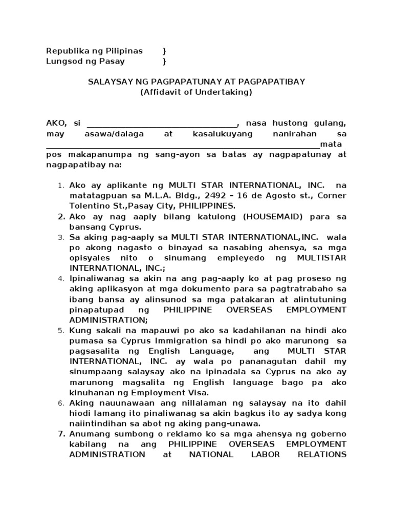 Sinumpaang Salaysay | PDF