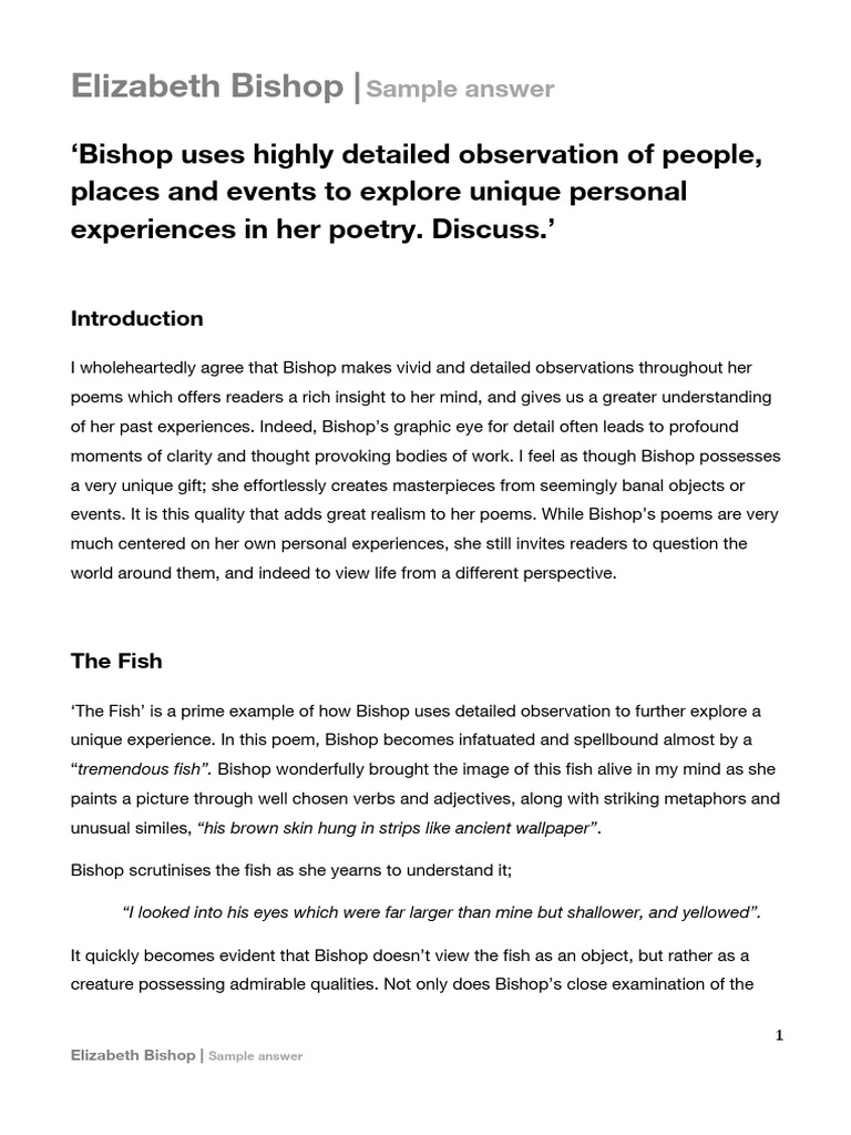 Elizabeth Bishop | PDF | Poetry