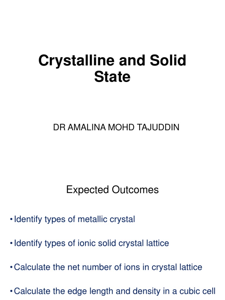 7 Crystalline & Solid State | PDF | Crystal Structure | Ion