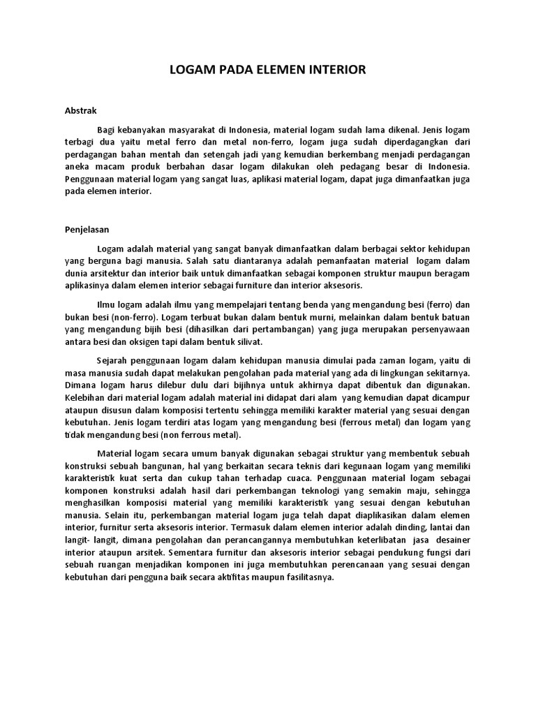Logam untuk Elemen Interior Modern | PDF