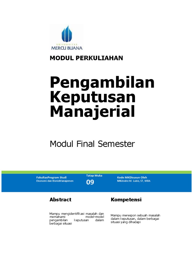 Pengambilan Keputusan Manajerial Efektif | PDF | Komputer