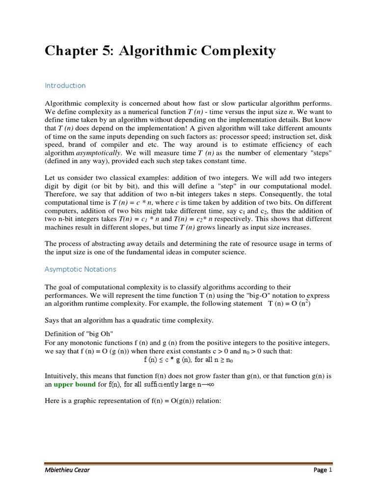 Chapter 5 Algorithmic Complexity | PDF | Time Complexity | Computer Programming