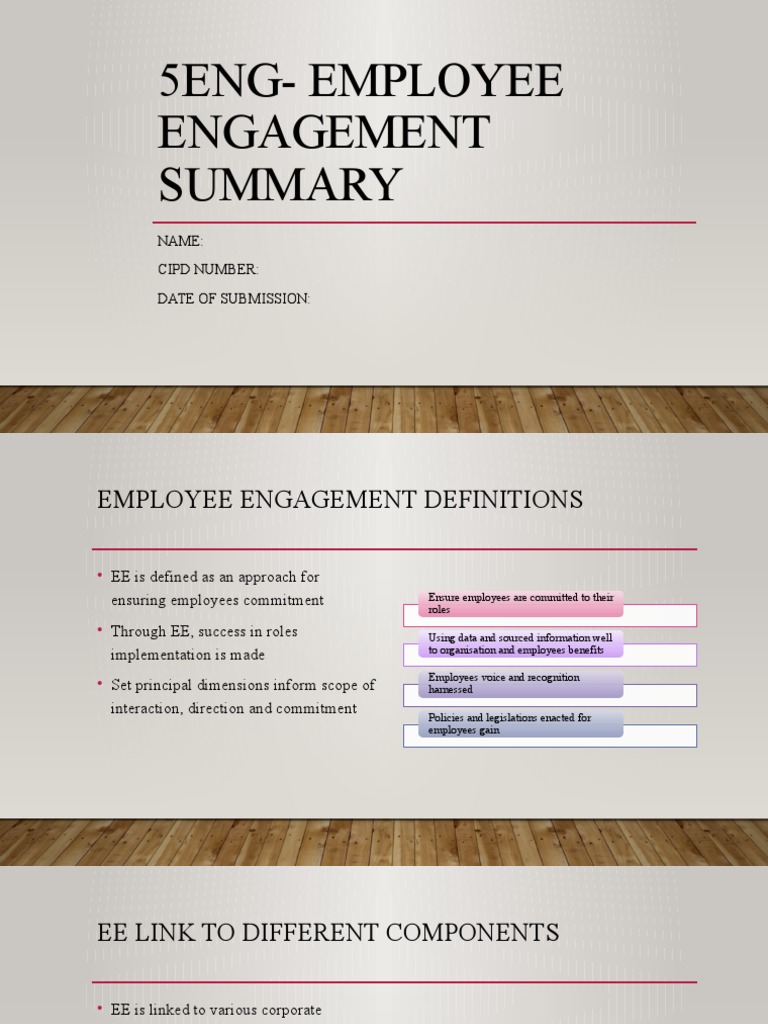 Kam 5ENG - Employee Engagement Summary | PDF | Employment | Goal
