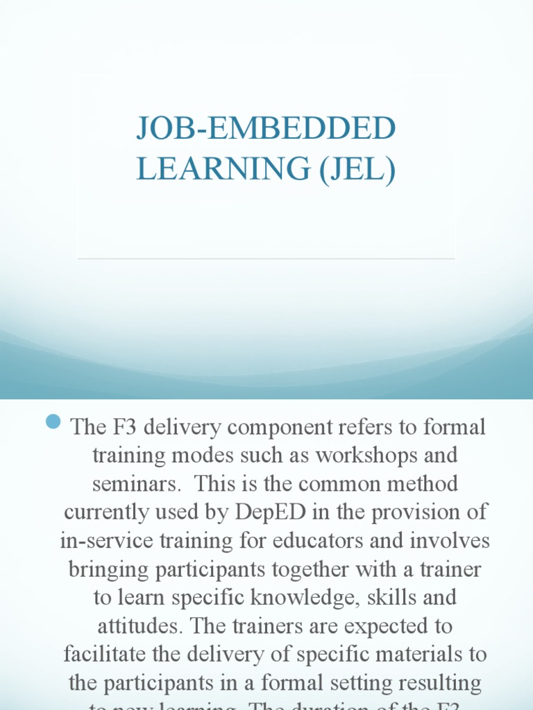 Job Embedded Learning | PDF | Mentorship | Learning