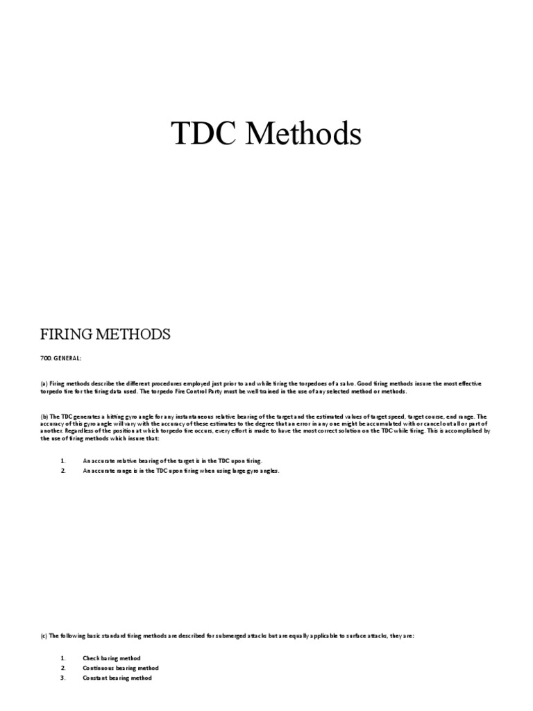 TDC Methods: Firing by Constant Bearing | PDF