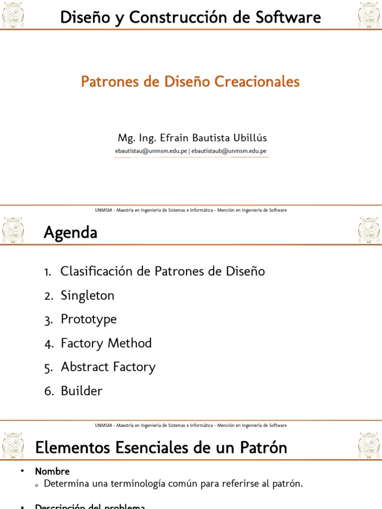 Patrones de Diseño Creacionales en Software | PDF | Ingeniería de ...