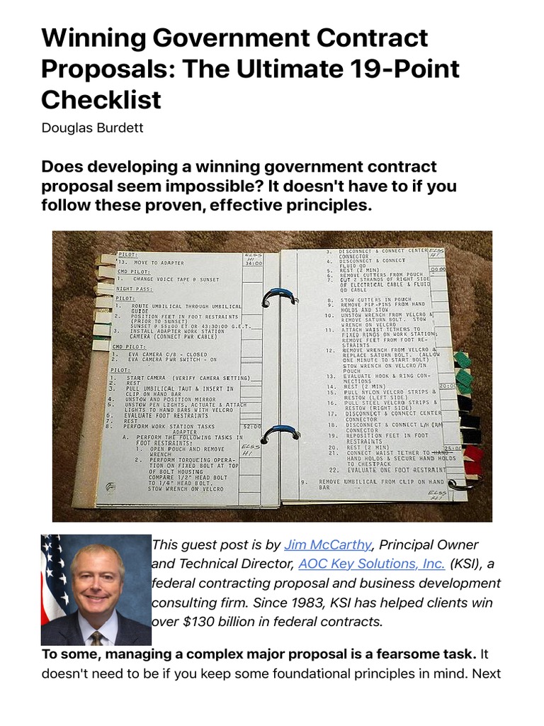 Winning Government Contract Proposals: The Ultimate 19-Point Checklist ...
