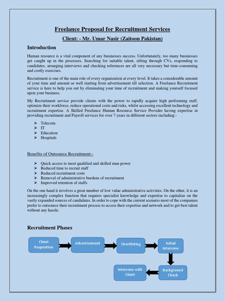 Freelance Proposal For Recruitment Services | PDF | Recruitment ...