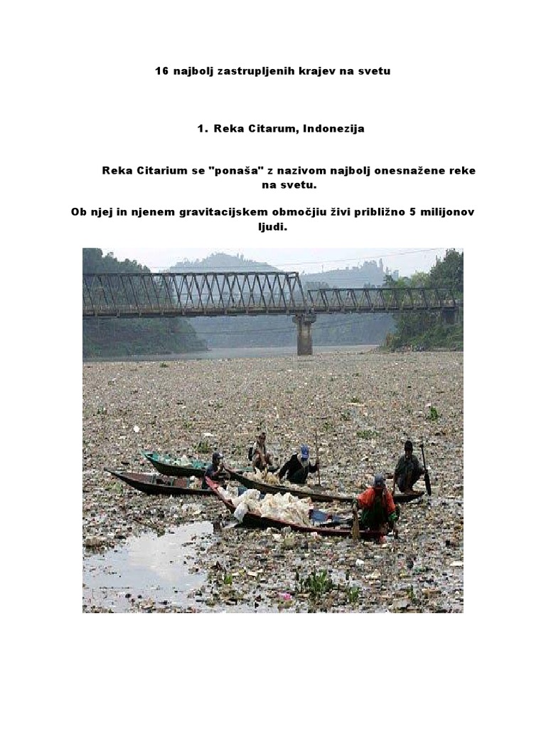 16 Najbolj Zastrupljenih Krajev Na Svetu | PDF