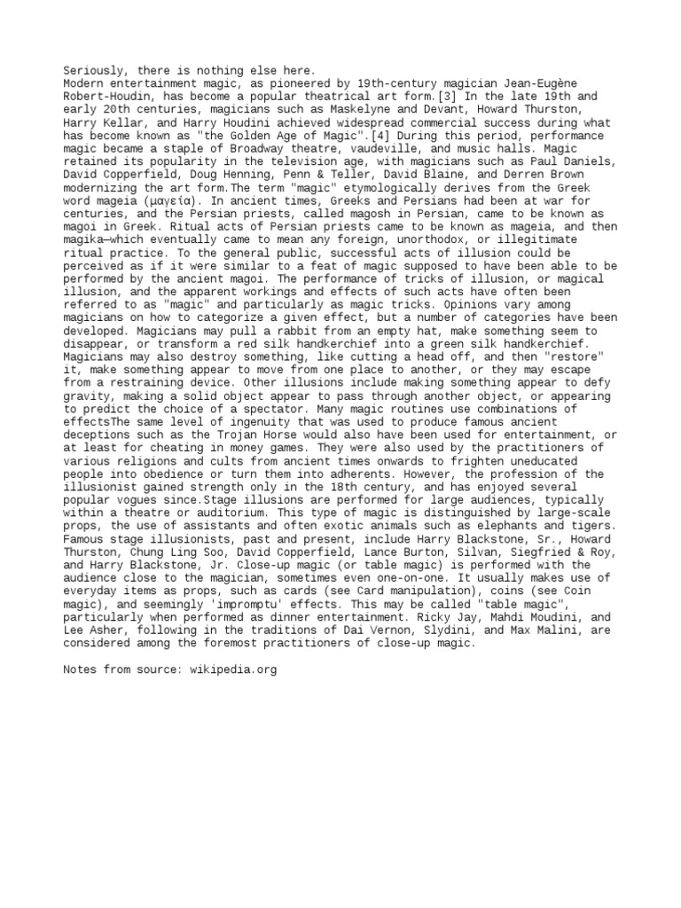 Example of A Trick | PDF | Magic (Illusion) | Performing Arts