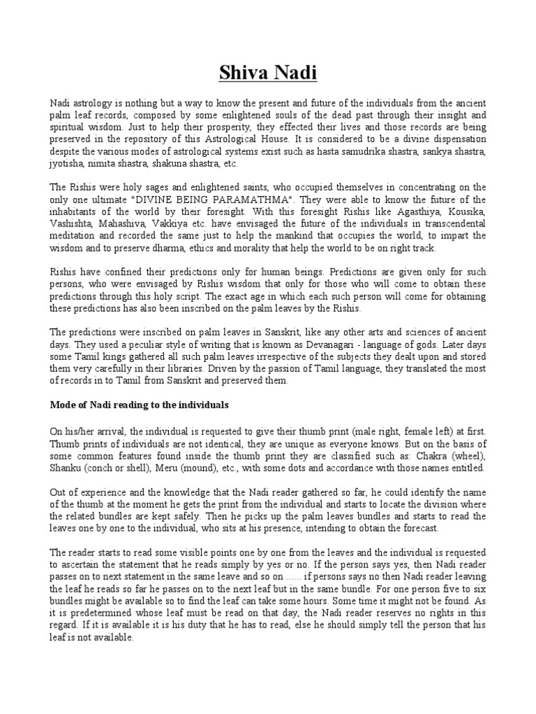 Shiva Nadi | PDF | Marriage | Religious Behaviour And Experience