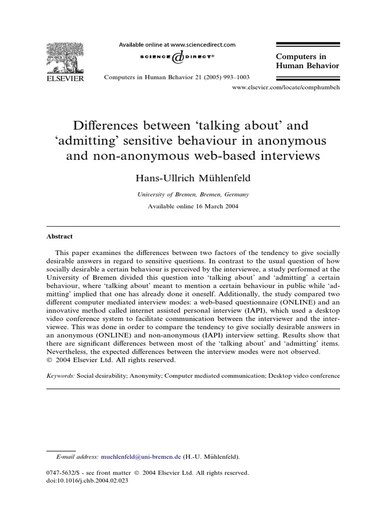 4.differences Between Talking About and Admitting Sensitive Behaviour ...