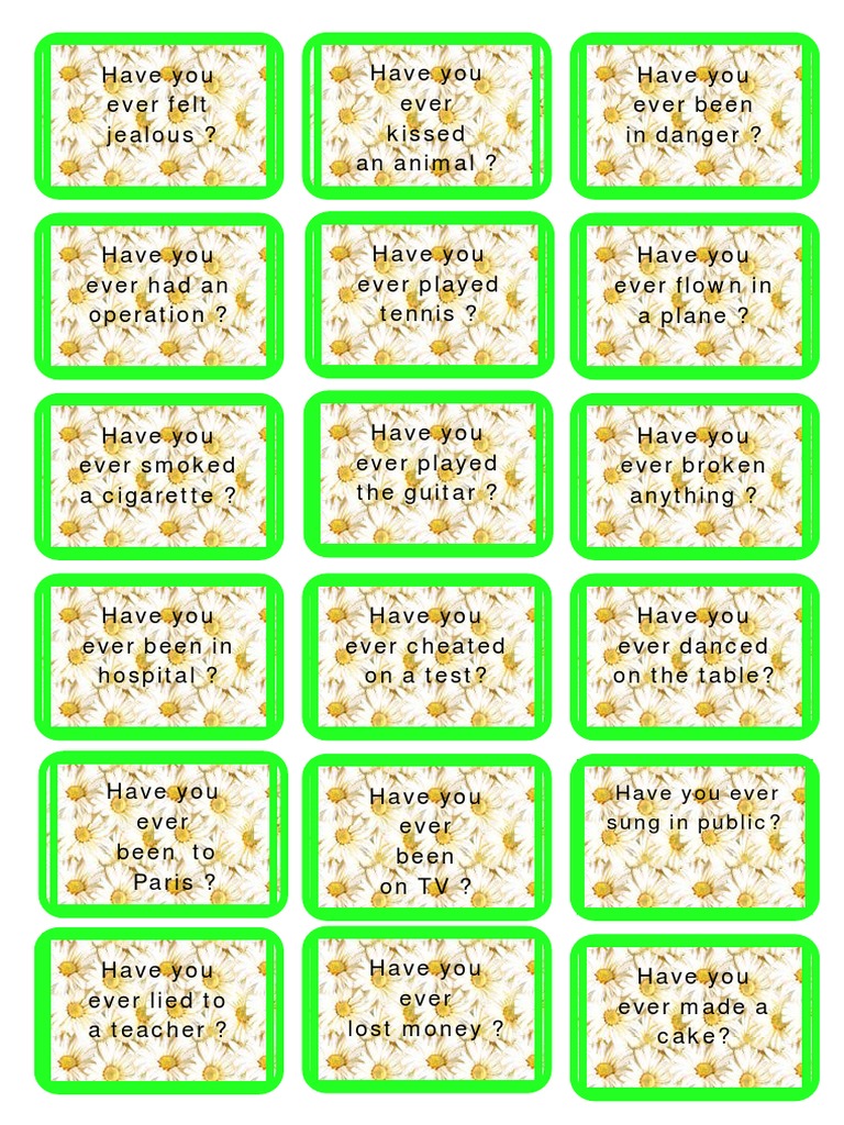 En-A2 - Present Perfect - Cards To Speak | PDF | Language Arts ...