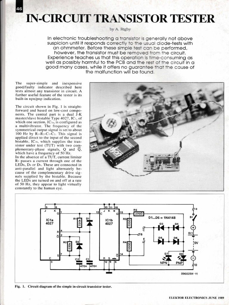 In CIrcuit Transistor Tester | PDF | Bipolar Junction Transistor ...