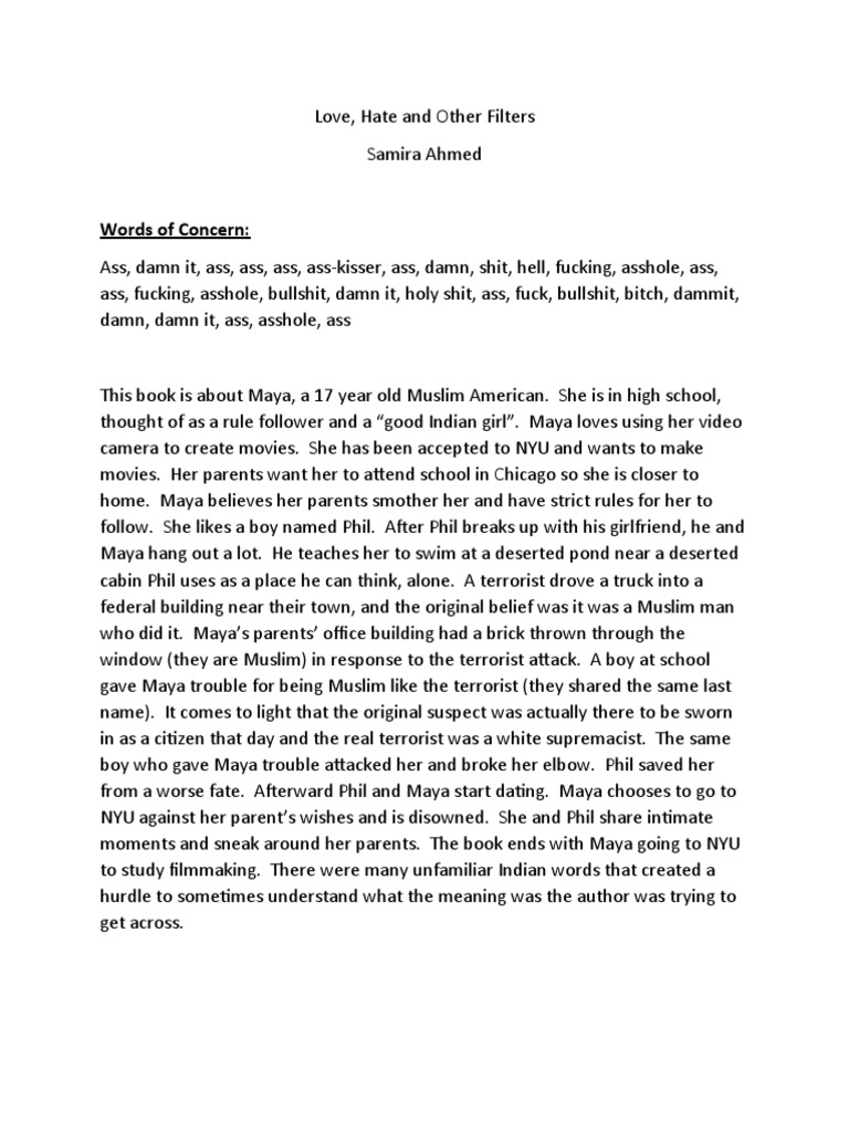 Love, Hate and Other Filters | PDF | Social Science | Mystery, Thriller ...