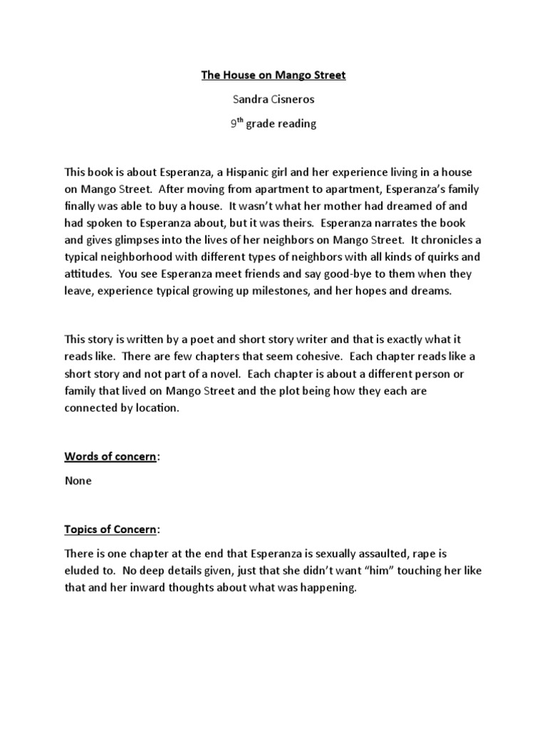 The House On Mango Street | PDF