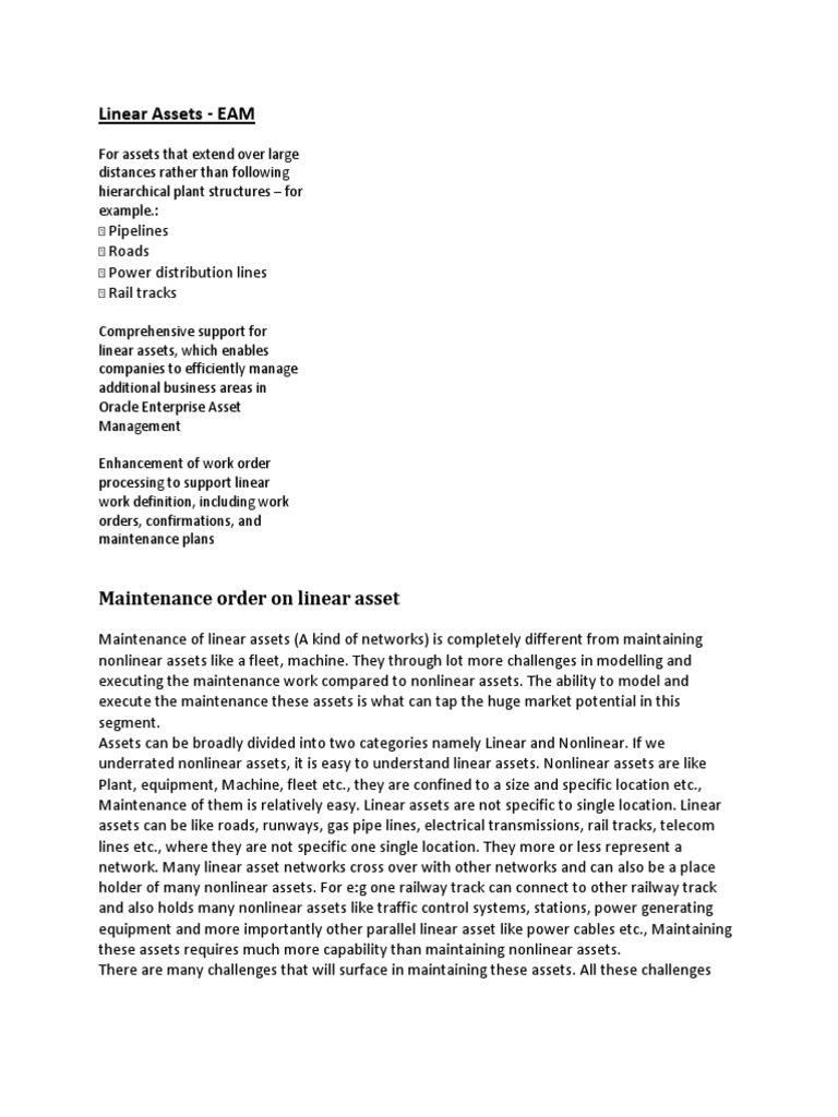 Linear Assets EAM | PDF | Geographic Information System | Asset Management
