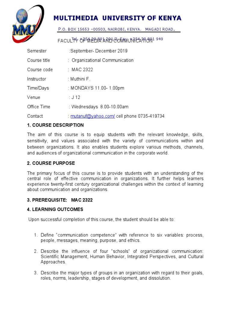 Organizational Comm Outline | Download Free PDF | Leadership ...