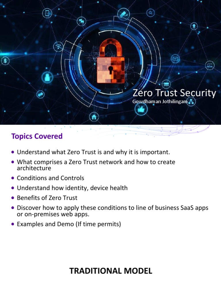 Zero Trust Security: Gowdhaman Jothilingam | PDF | Operating System | Computer Network