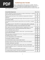 OSHA Scaffold Inspection Checklist | PDF | Scaffolding