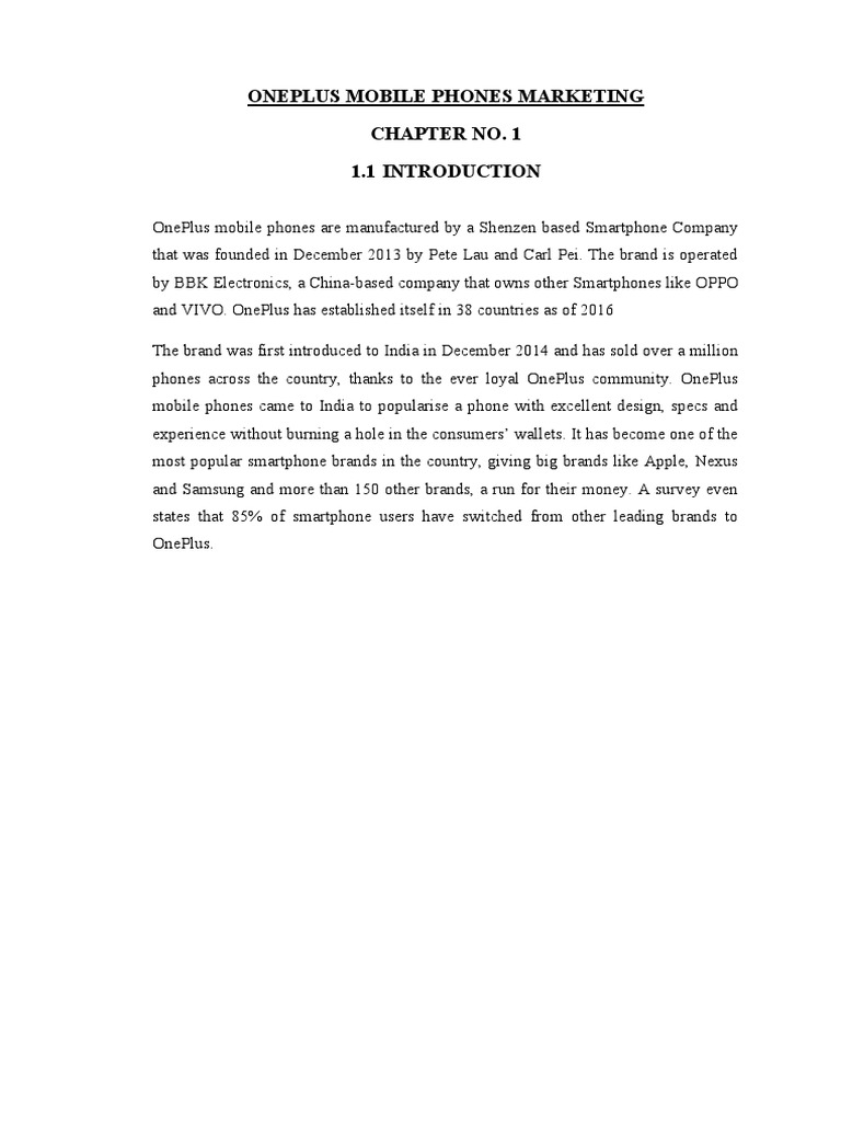One Plus Case Study | PDF | Market Segmentation | Smartphone