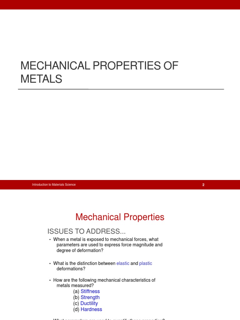 Chapter6-Mechanical Properties of Metals | PDF | Deformation ...